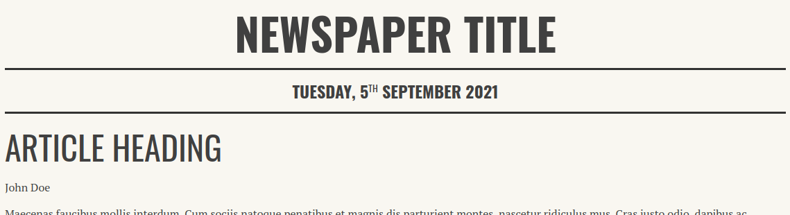 Creating A Responsive Web Newspaper Layout Tiny CSS, 43% OFF