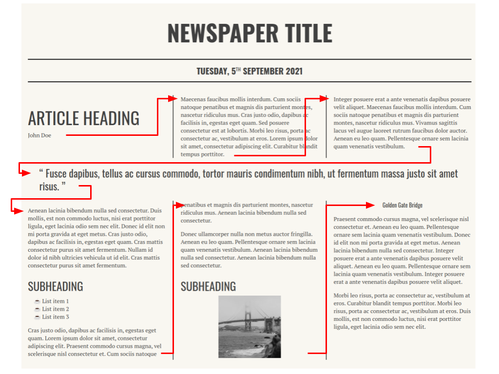 Creating A Responsive Web Newspaper Layout Tiny CSS, 43% OFF