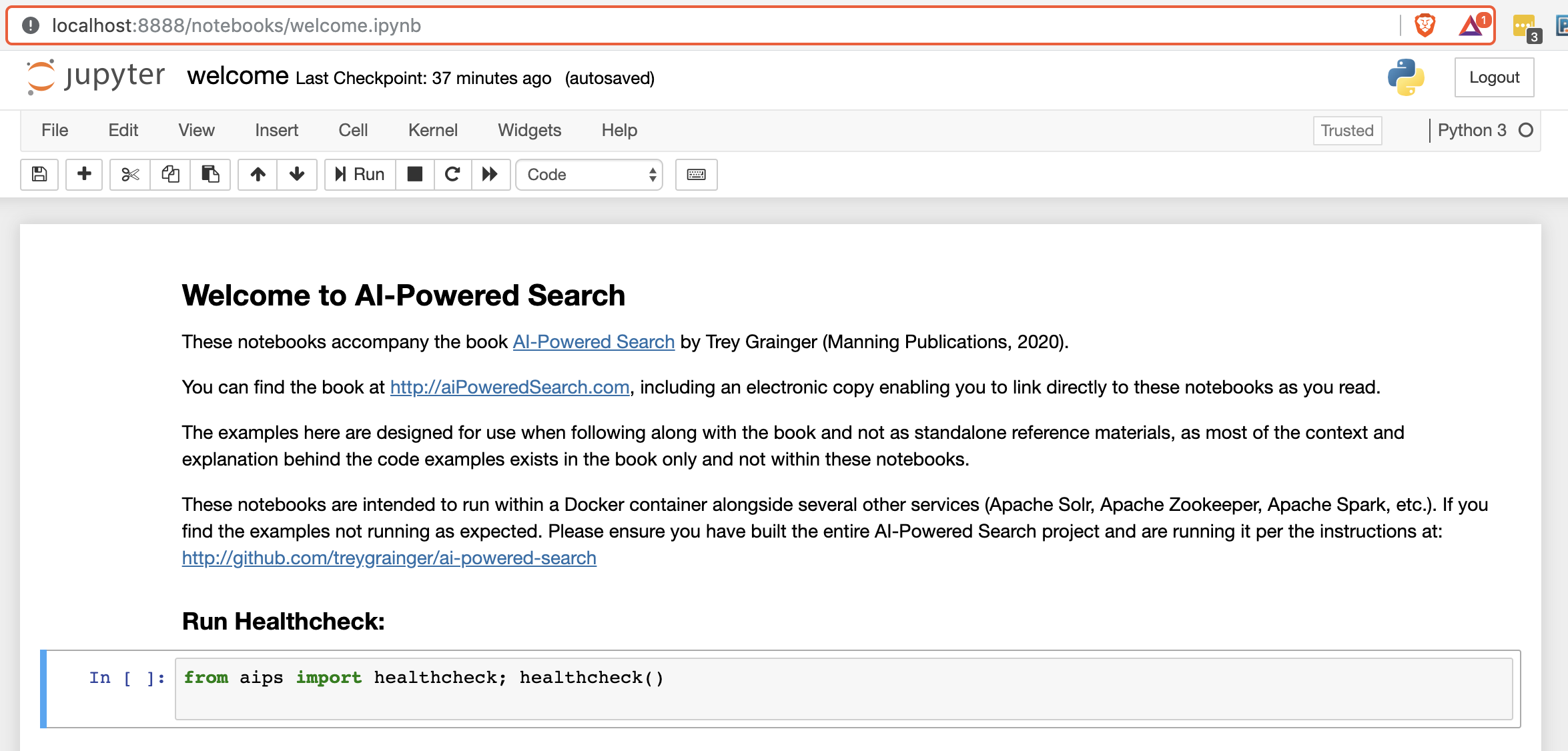Appendix. Running the code examples · AI-Powered Search
