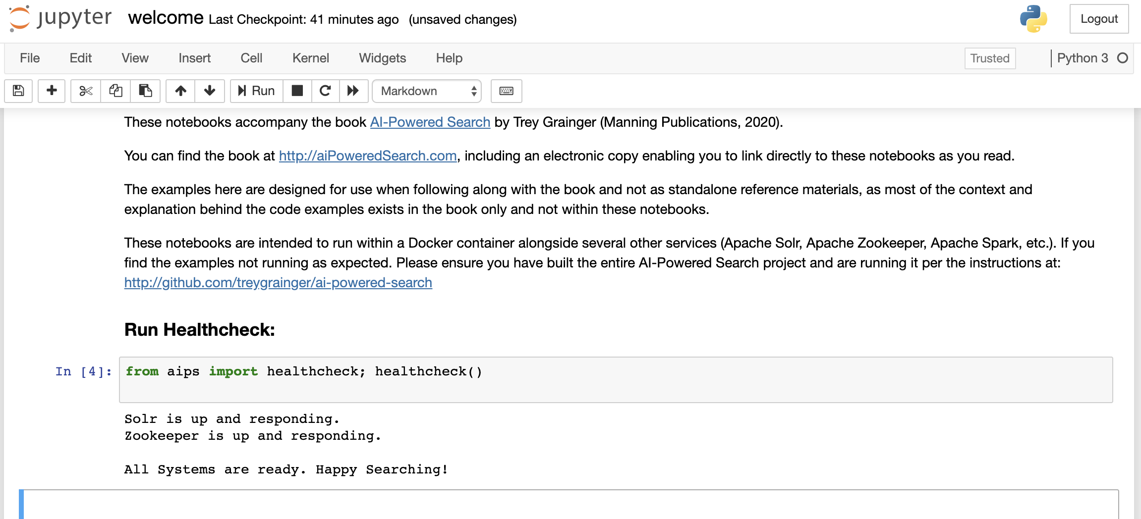 Appendix. Running the code examples · AI-Powered Search