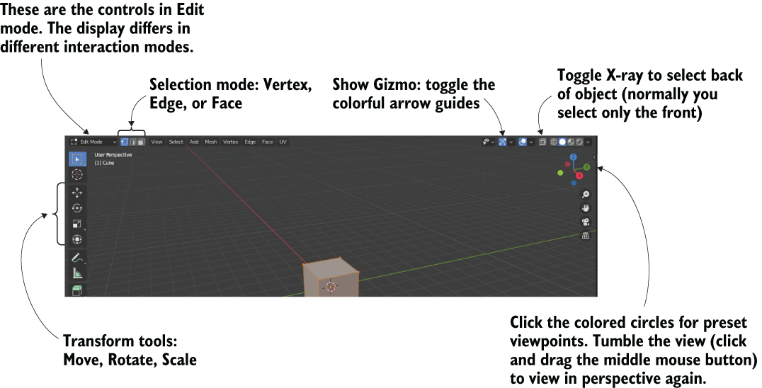 Appendix C. Modeling a bench in Blender · Unity in Action, Third Edition