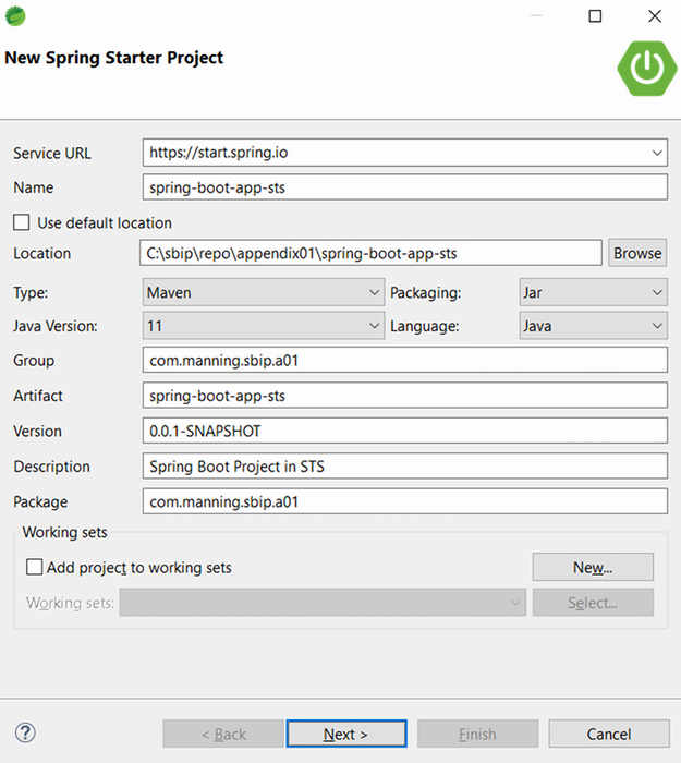 Appendix A. Generating and building Spring Boot projects · Spring Boot in Practice