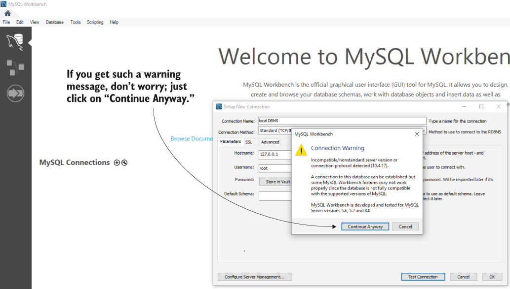 Appendix E. Installing MySQL and creating a database · Spring Start Here