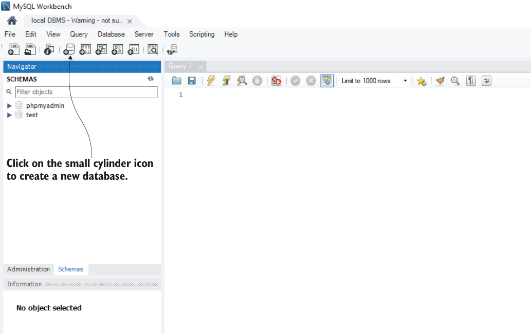 Appendix E. Installing MySQL and creating a database · Spring Start Here