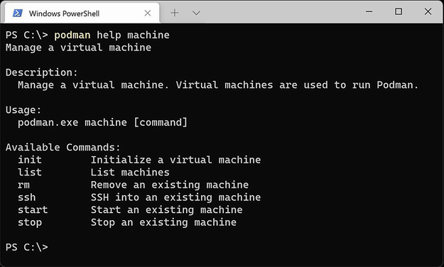 Appendix F. Podman on Windows · Podman in Action: Secure, rootless ...